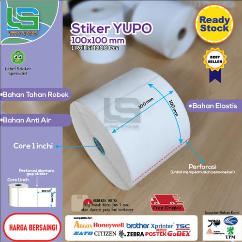 Jual LABEL STIKER VINYL 100X100 MM , STIKER YUPO 100x100 MM - Putih ...