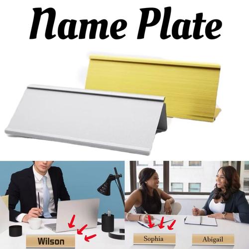 Jual Papan Nama Meja Kantor Aluminium Desk Sign Holder Name Plate ...