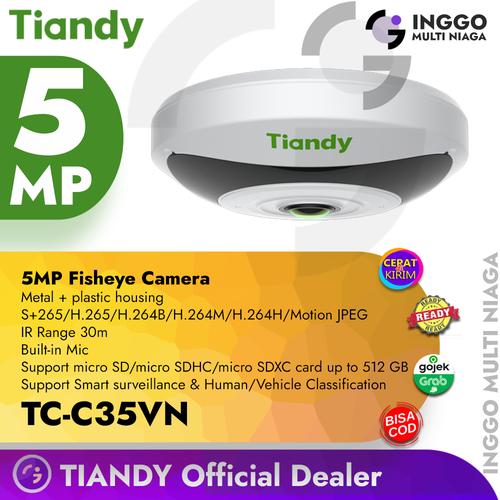 Jual Tiandy TC-C35VN 5MP Fisheye Panoramic IP Camera CCTV Indoor Audio ...