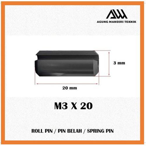 Jual Roll Pin Baja M3x20 Rollpin Spring Pin M3 x 20 Pin Belah - Kota ...