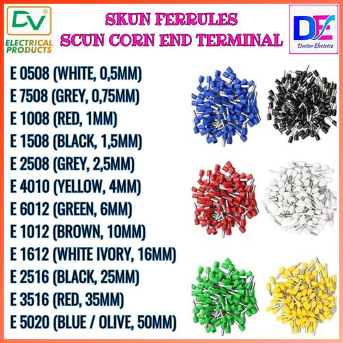 Jual DV SKUN FERRULES SCUN CORN END TERMINAL E1508 1508 E-1508 1,5MM ...