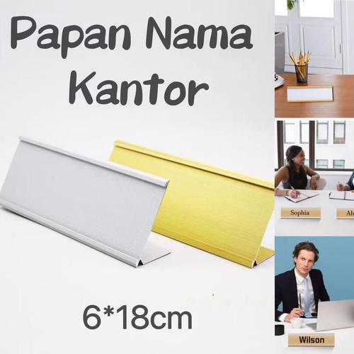 Jual Papan Nama Kantor Name Plate Aluminium Table Nameplat Sign Holder ...