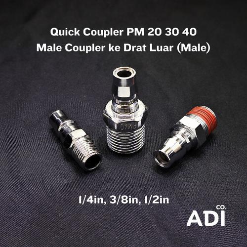 Jual Quick Coupler PM 20 30 40 Male Coupler ke Drat Luar (Male) 1/4in 3 ...