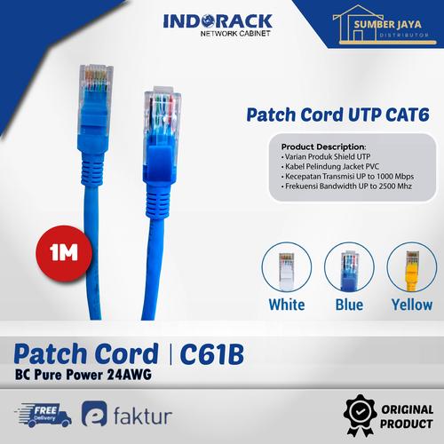 Jual Kabel LAN CAT6 1 Meter - Biru/Putih/Kuning - PATCH CORD UTP CAT6 ...