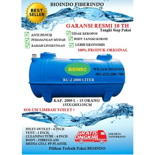 Jual bio septic tank bioindo 2.000 liter type RC-2 model horizontal ...