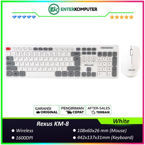 Jual Rexus KM-8 Keyboard + Mouse Wireless Combo - White - Jakarta Pusat ...