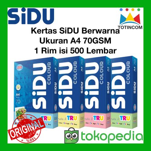 Jual Kertas HVS SiDU Warna A4 210 x 297 mm 70 GSM 1 Rim (500 Lembar ...