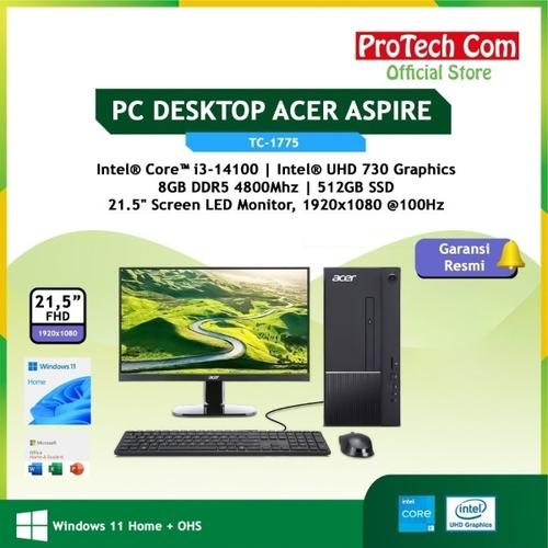 Promo PC DESKTOP ACER ASPIRE TC-1770 i3-13100 8GB 512GB 21.5" OHS W11 ...