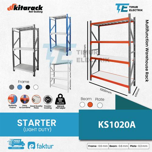 Jual KITARACK Rak Gudang Besi KS1020 Abu Series Rack Gudang Besi 2M ...
