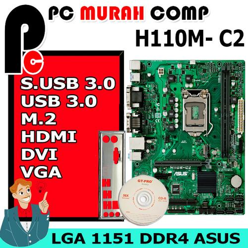 Jual Mobo LGA 1151 H110 ddr4 Intel Asus 2 slot Ram - ASUS-C2 - Kota ...