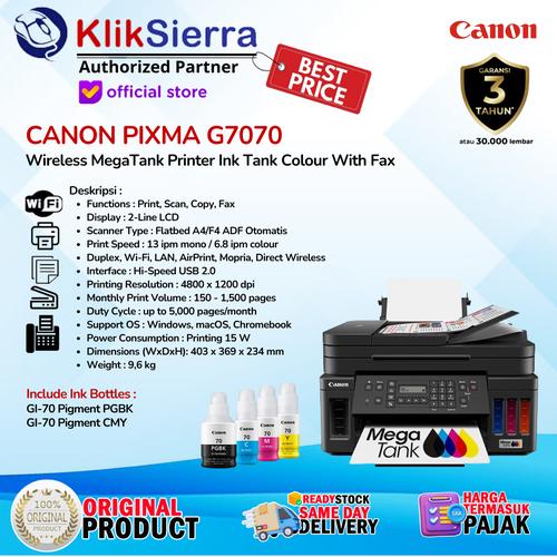 Jual Printer Canon PIXMA G7070 Ink Tank Print Scan Copy Fax Wifi ...