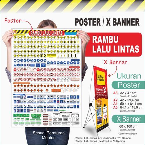 Jual Poster / X Banner Rambu Lalu Lintas ( Pilih Konvensional ...