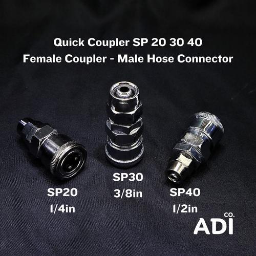 Jual Quick Coupler SP 20 30 40 Female Coupler ke Male Hose Connector 1 ...