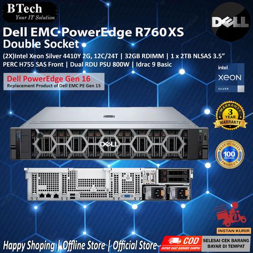 Jual Dell Server PowerEdge R760xs R760 xs Xeon DUAL Silver 4410Y 2TB ...