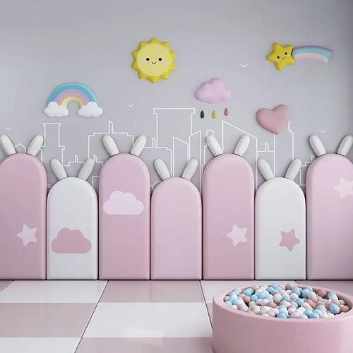 Jual Diy Cartoon Kids Room Bed Headboard Nursery Childern Room Anti ...