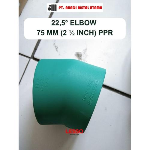 Jual ELBOW PPR 22,5 DERAJAT 75 MM (2 ½") GREEN LESSO - Kota Surabaya ...