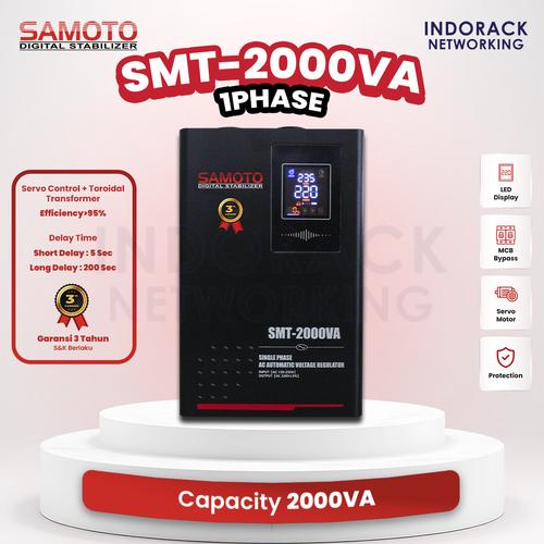 Jual SAMOTO Digital Stabilizer Listrik Single Phase 2000VA Stabiliser ...