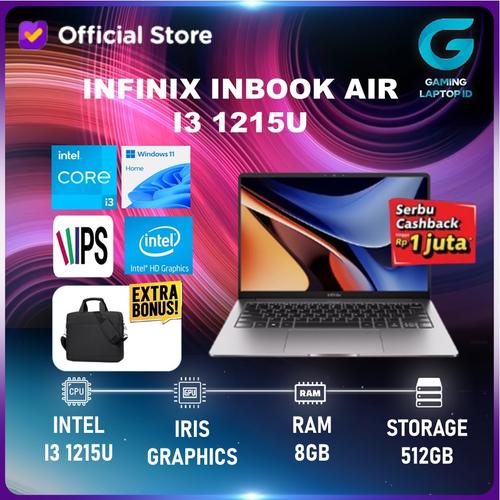 Promo Laptop infinix inbook Air Core i3 1215U 8GB 512GB 14.0WUXGA IPS ...