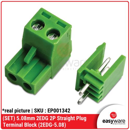 Jual (SET) 5.08mm 2EDG 2P Straight Plug Terminal Block (2EDG-5.08) Pin ...