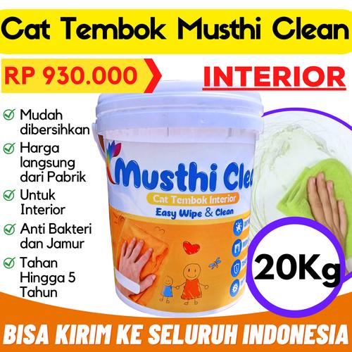 Jual Cat Tembok Interior Anti Noda Musthi Clean 20kg - White - Kab ...