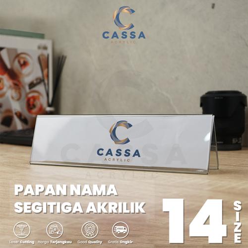 Promo Akrilik Papan Nama Segitiga / Display Nama Meja - 5x20cm ...