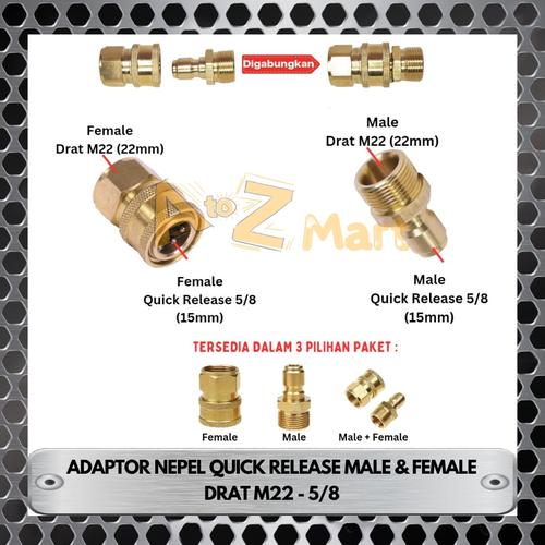 Jual NEPEL NIPLE SAMBUNGAN QUICK RELEASE ADAPTOR ADAPTER KONEKTOR CONNECTOR KOPLER COUPLER NEPEL ...