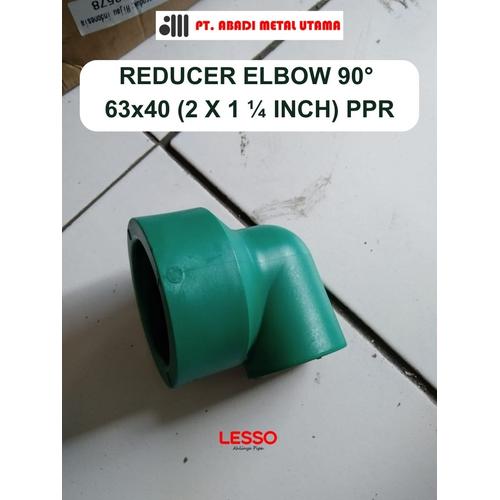 Jual REDUCER ELBOW PPR 90 DERAJAT 63x40 (2 INCH X 1 ¼ INCH) GREEN LESSO ...