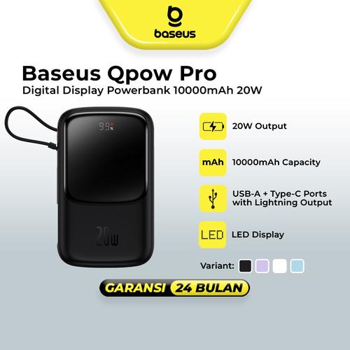 Promo Baseus Qpow Pro Powerbank Digital Display 10000mAh Lightning ...