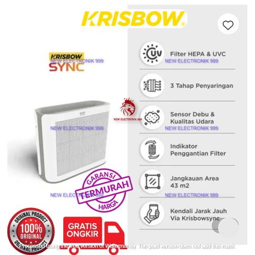 Jual Krisbow Sync 43 M2 Smart Air Purifier Putih 10596746 SMART AIR ...