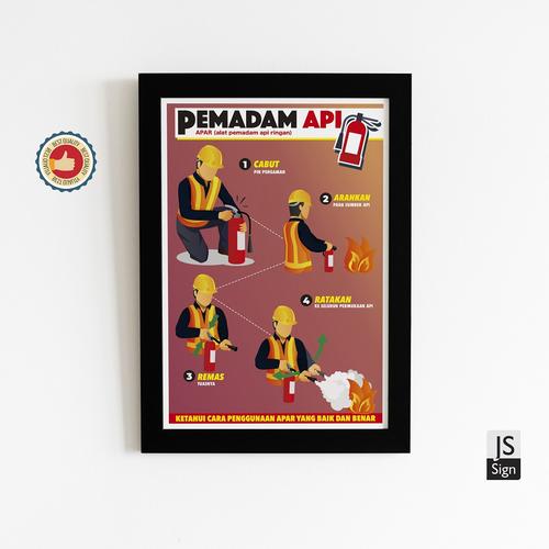 Jual POSTER SAFETY K3 - CARA APAR + Frame A2 - A3(49x34cm) - Kab ...