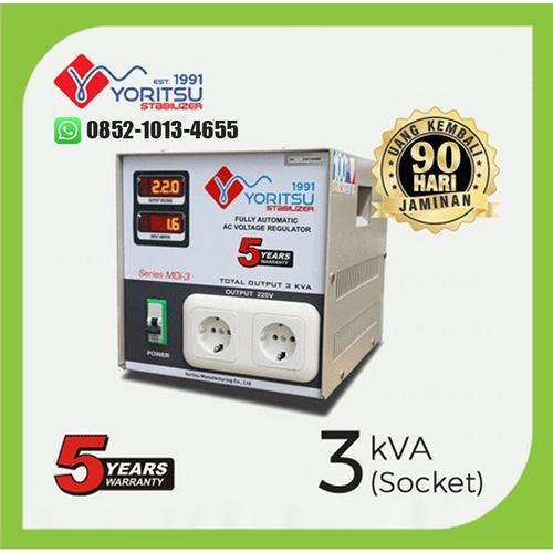 Jual Stabilizer Yoritsu Digital 3 KVA 1Phase - Socket & Plug - Kab ...
