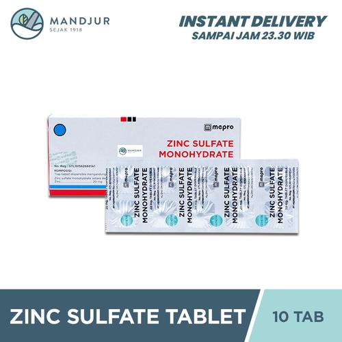 Jual Zinc Sulfate Monohydrate 20 Mg Strip 10 Tablet - Pelengkap Obat ...