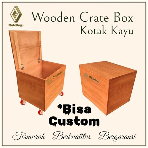 Jual Wooden box 40x40 cm wooden crate tutup kotak peti kayu storage box ...