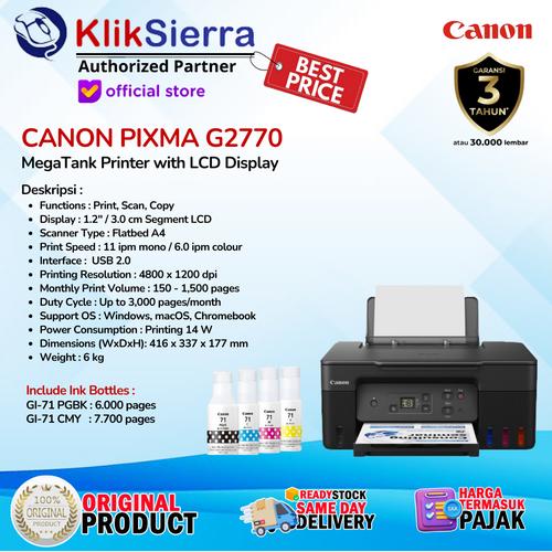 Jual Printer Canon PIXMA G2770 Ink Tank AIO Print Scan Copy - Printer ...