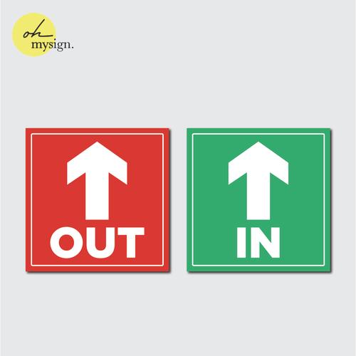 Jual Sign Akrilik In Out Label Acrylic Sign Board Penunjuk Arah Masuk ...