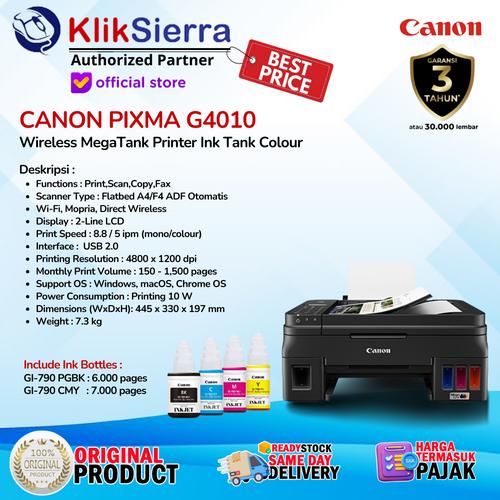 Jual Printer Canon Pixma G4010 Print Scan Copy Wifi ADF MAC Resmi ...