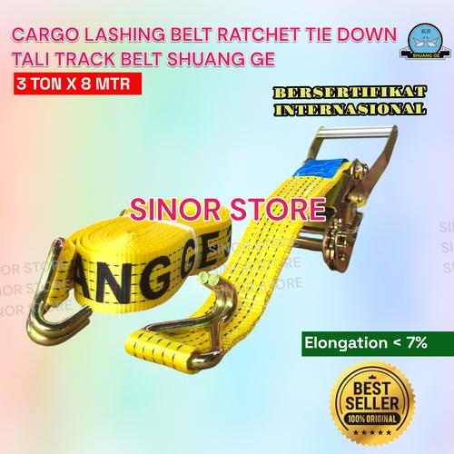 Jual Cargo Lashing SHUANG GE 3 TON Ratchet Tie Down Tali Track Belt ...