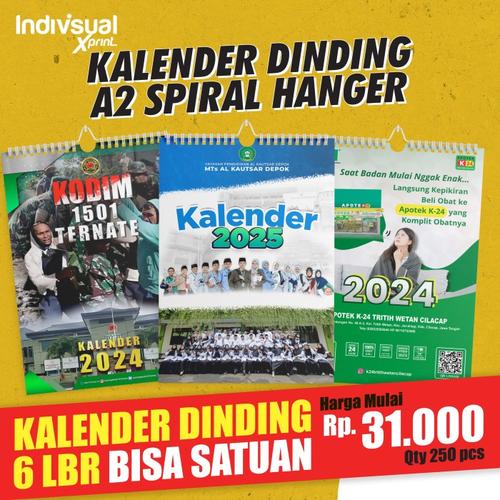Jual Cetak Kalender Dinding 6 LBR - A2 BISA SATUAN - CUSTOM - SPIRAL ...