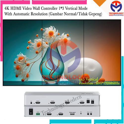 Jual 4K HDMI Videowall Controller 1x3 Vertical Mode with Custom ...