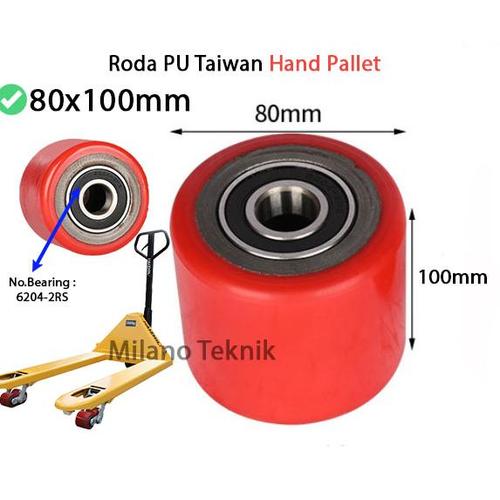 Jual Roda Pu Merah 80X100 80 X 100 Mm Handpallet / Hand Pallet ...
