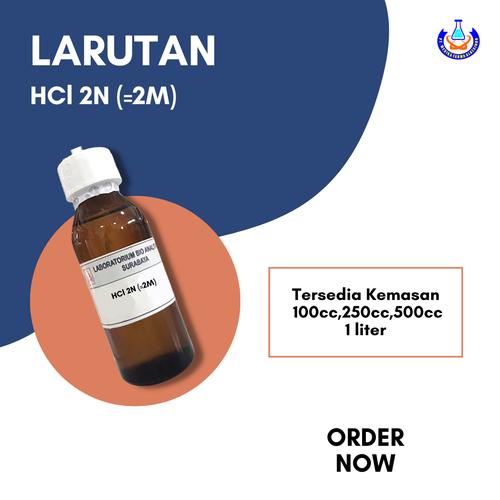 Jual HCl 2N (=2M) (100cc,250cc,500cc,1 liter) - 100cc - Kab. Jember ...