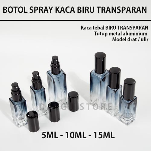Jual Botol Parfum Spray Kaca Tebal - BIRU TRANSPARAN Refill Tester Mini ...