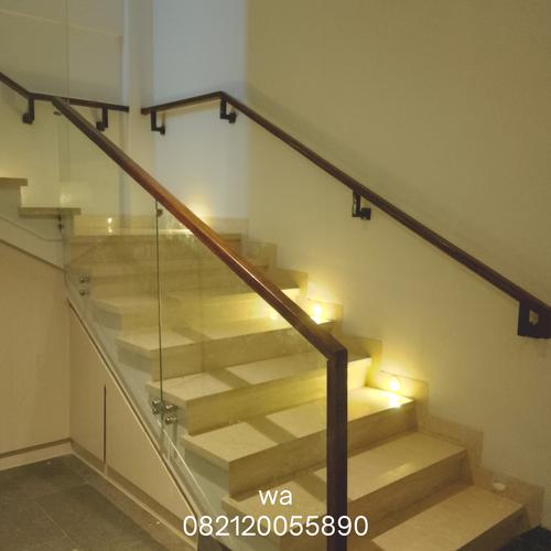 Jual Railing Tangga Kaca Tempered 10 mm Handle Kayu - Kota Tangerang ...