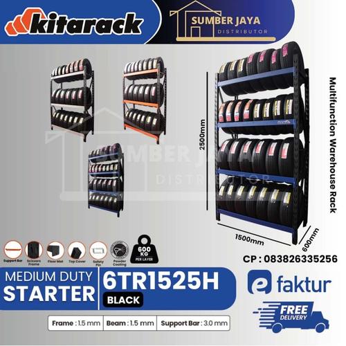 Jual Rak Ban Kitarack 6TR1525 - Rak Besi Starter Frame Hitam Tire Rack ...