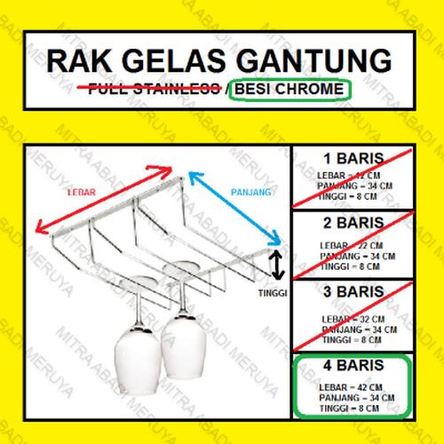 Jual Rak Gelas Gantung 4 Baris CHROME Wine Glass Rack - Kota Tangerang ...