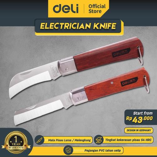 Promo Deli Pisau Kabel Lurus dan Bengkok 200mm Dengan Gagang Kayu ...