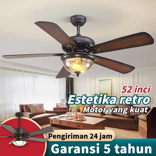 Jual Lampu kipas angin gantung plafon 52 inci remote 3warna kipas angin ...