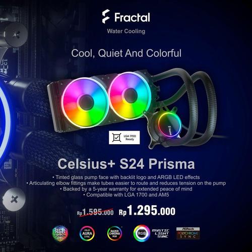 Promo FRACTAL DESIGN Celsius+ S24 Prisma | ARGB AIO Liquid CPU Cooler ...