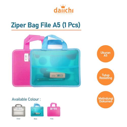 Jual Daiichi Map Plastik Resleting (POP) Ukuran A5 Zipper Bag Map Organizer Tas Dokumen (2 ...