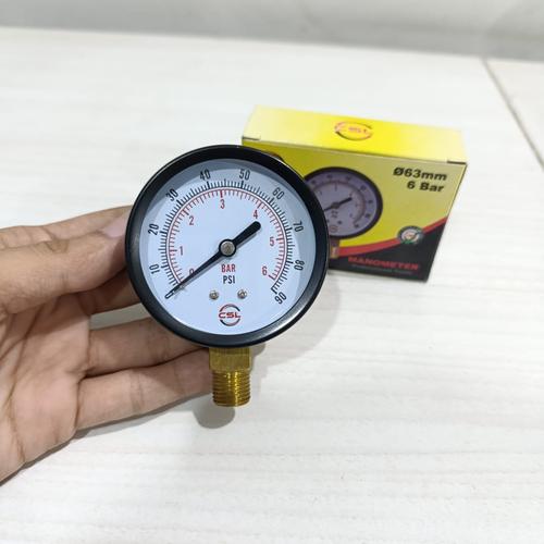 Jual PRESSURE GAUGE 6BAR 6 BAR MANOMETER PENGUKUR TEKANAN UKUR - Kab ...